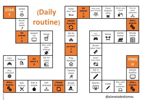 DAILY ROUTINE BOARDGAME English ESL Worksheets Pdf Doc