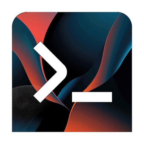Photo Icons Square Terminal Icon Cyan Orange Waves Texture Premium Ai