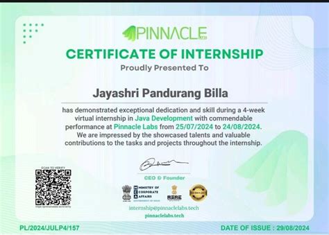 Javadevelopment Internship Softwareengineering Growthmindset