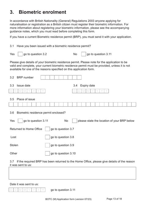 Form Botc M Download Printable Pdf Or Fill Online Application To Become A British Overseas