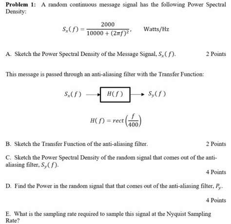 solved problem 1 a random continuous message signal has the