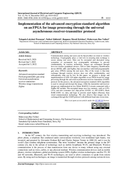 Pdf Implementation Of The Advanced Encryption Standard Algorithm On