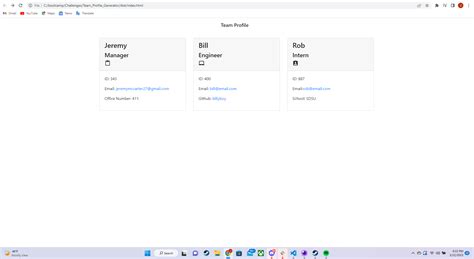 Github Jeremymccarterteamprofilegenerator A Nodejs Command Line Application That Takes In