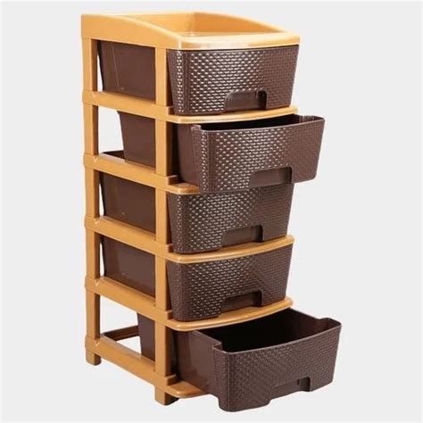 Matte Plastic Multi Purpose Modular Drawer Storage 5 Drawers Free Standing At 1000 Piece In