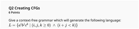 solved q2 creating cfgs 6 points give a context free grammar