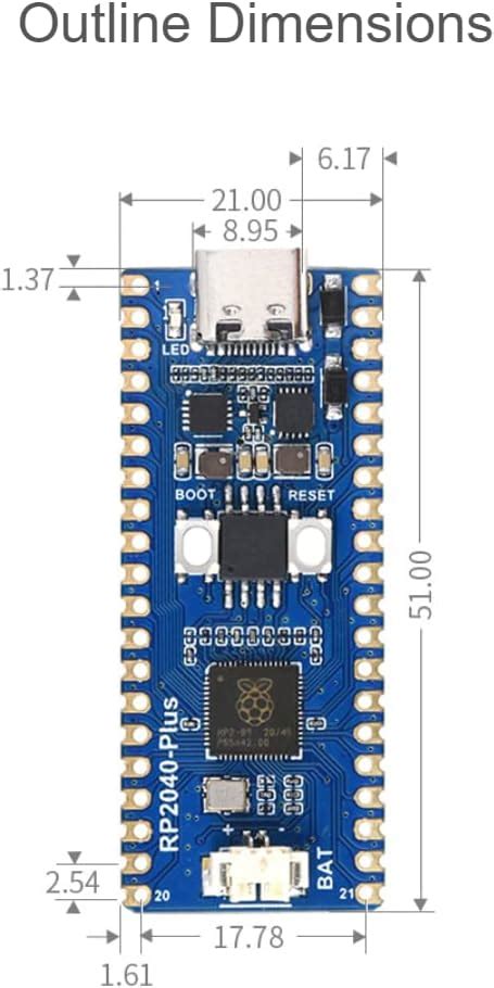 Buy Waveshare RP Plus Mini Board With Pre Soldered Header Pico Like MCU Board Based On