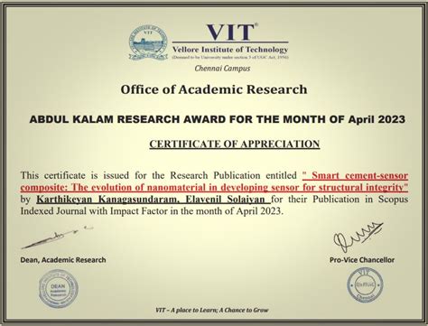 N K Karthikeyan On Linkedin Abdulkalamresearchaward Debutaward