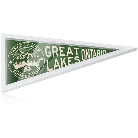 12 X 30 Inches Pennant Frame With Hook Wood Flag Frame Pennant Holder White For Team Pennants
