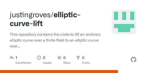 github justingroves elliptic curve lift this repository contains the code to lift an ordinary