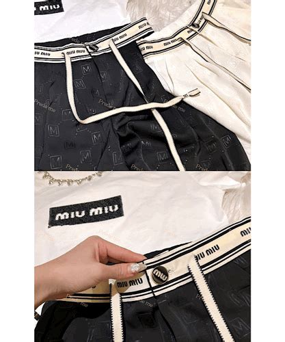 뮤뮤 M 새틴 배색 팬츠 2color 에이블리