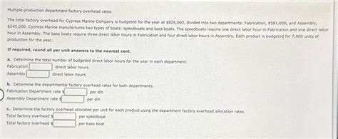 Solved Multiple Production Department Factory Overhead Rates Chegg Com
