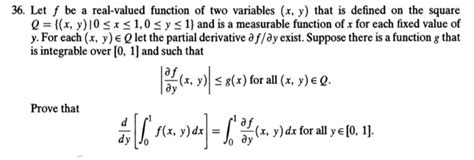 Solved 36 Let F Be A Real Valued Function Of Two Variables