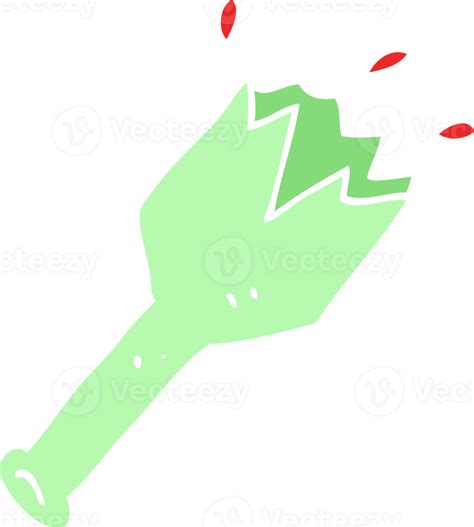 Flat Color Illustration Cartoon Smashed Glass Bottle 45252795 Png