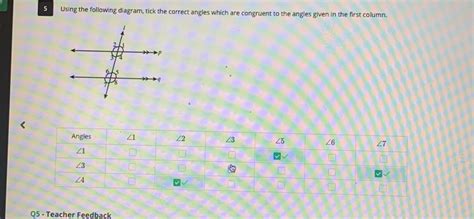 Solved 5 Using The Following Diagram Tick The Correct Angl[geometry