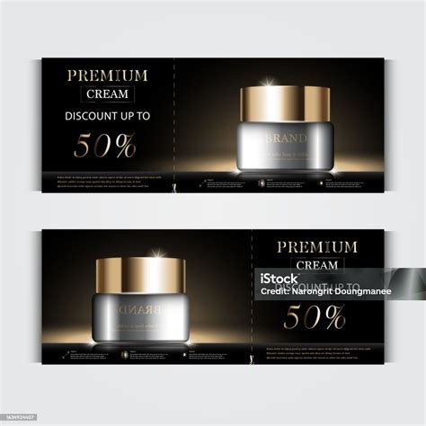 연간 판매 또는 축제 판매를 위한 상품권 화장품 수분 공급 페이셜 크림 파란색과 금색 세럼 마스크 병은 반짝이는 입자 배경에 분리되어 있습니다 배너 우아한 화장품 광고