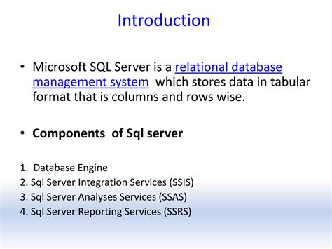 Sql Server Introduction Fundamental Ppt