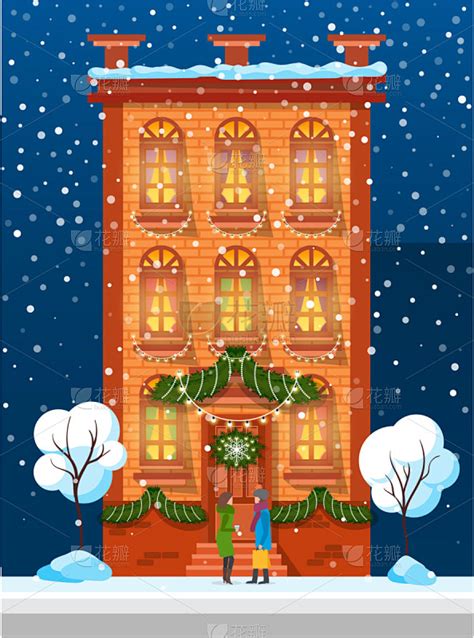 雪城市人都市风景暗色外套砖天气女人步行