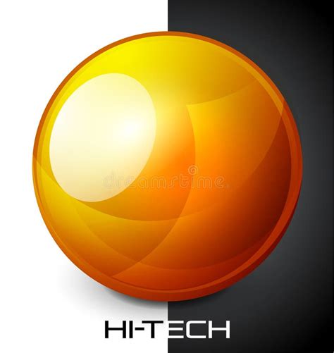 Realistic Orange Sphere Button Stock Vector Illustration Of Glass Eps10 25311116