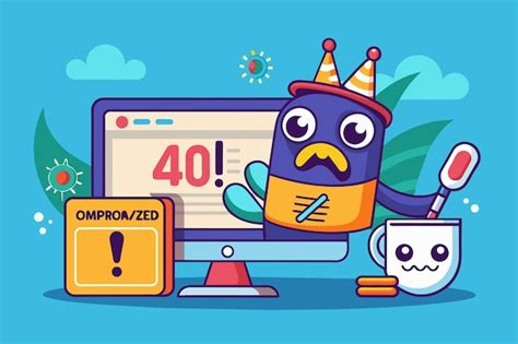 Premium Vector A Computer Monitor Showing A Customizable Cartoon Character Illustration Design