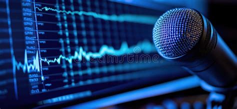 Microphone With Audio Waveform Display On Screen Capturing Sound Waves
