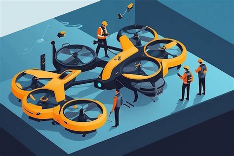 Autonomous Drone Swarm Inspectors Premium Ai Generated Image