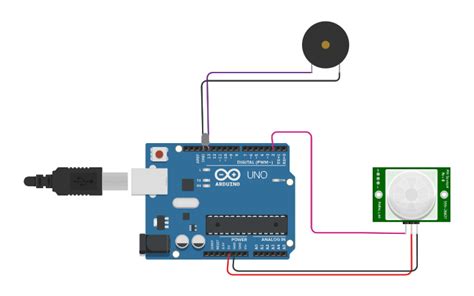 Circuit Design Pir Sensore Tinkercad