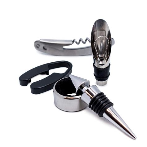 ნაკრები ღვინის ბოთლის გასახსნელი აქსესუარებით სასაჩუქრე 1×5 Vin Bouquet Superstore Ge