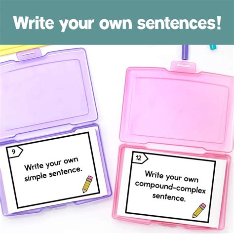 Simple Compound Complex Sentences Task Cards Sentence Types Practice