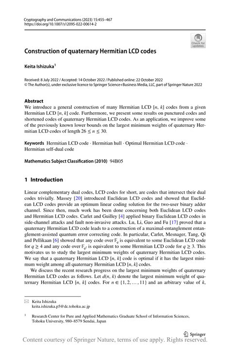 Construction Of Quaternary Hermitian Lcd Codes