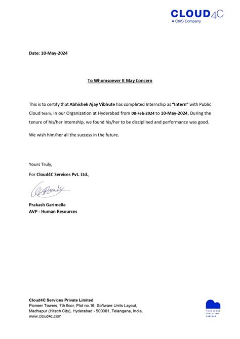 Abhishek Vibhute On Linkedin Cloudcomputing Internship Professionalgrowth Aws Cloud4c