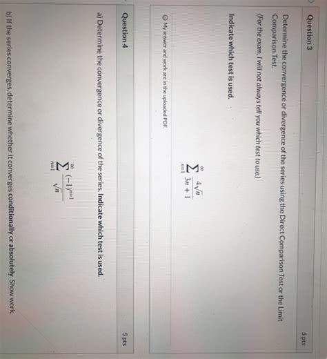 Solved Question P Given The Sequence An N A Chegg