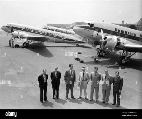 In August 1941 Douglas Aircraft Company Personnel Posed With Three