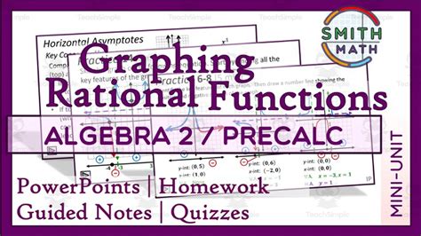 Graphing Rational Functions Mini Unit By Teach Simple
