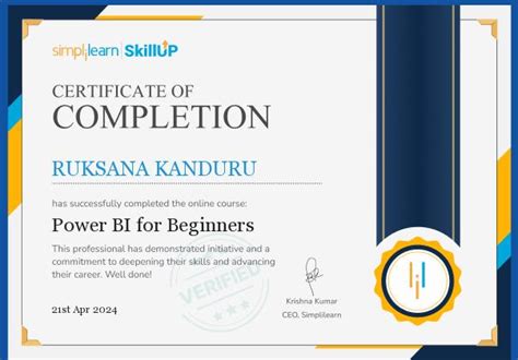 Ruksana Kanduru On Linkedin Ruksana Kanduru Has Successfully Completed The Power Bi For Beginners