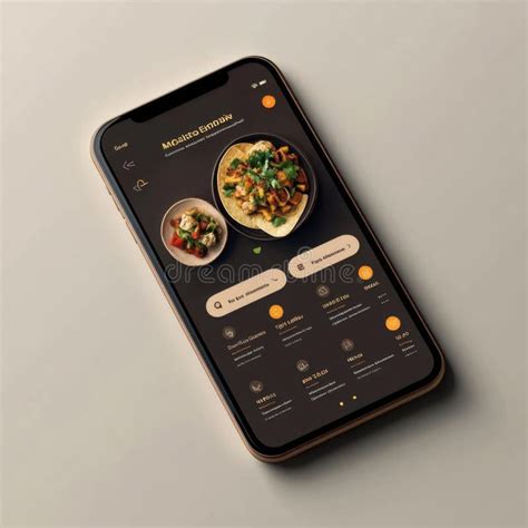 Mobile App Food Ordering Interface Design Stock Illustration
