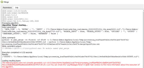 Qgis 3103 Some Gdal Functions Not Working Example Gdalmerge · Issue