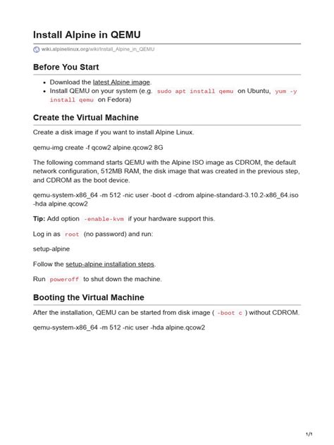 Install Alpine In Qemu Pdf