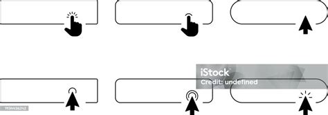 Click Blank Button With Pointer Clicking Mouse Pointer Pictogram Action Button Cursor Icon