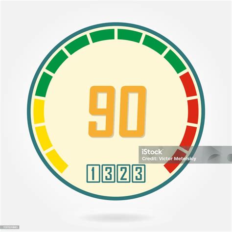 화살 속도계 또는 타코미터 아이콘입니다 인포 그래픽 게이지 요소입니다 다운로드 또는 업로드 디자인에 대 한 템플릿입니다 평면 스타일에서 화려한 벡터 일러스트 가득 찬에 대한