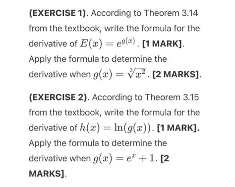 Solved EXERCISE 1 According To Theorem 3 14 From The Chegg Com