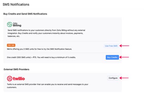 SMS Notifications Help Zoho Billing