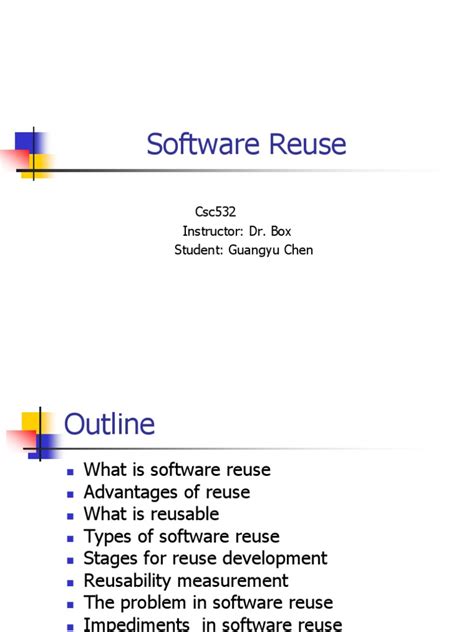 software reuse component based software engineering reuse
