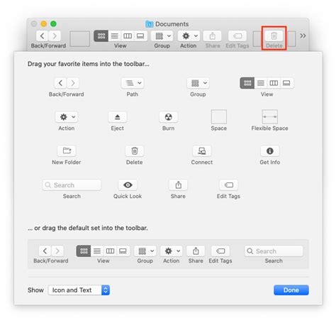 how to customize the finder s toolbar