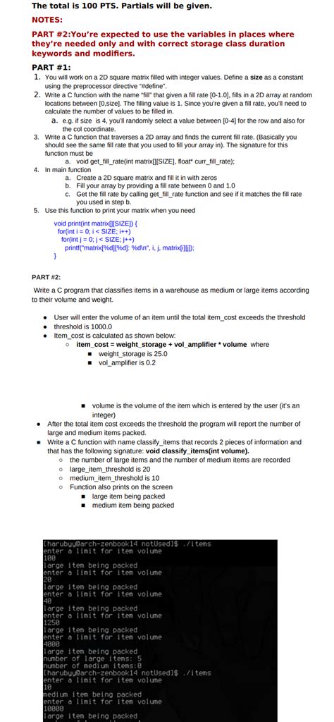 Solved NOTES PART You Re Expected To Use The Variables Chegg