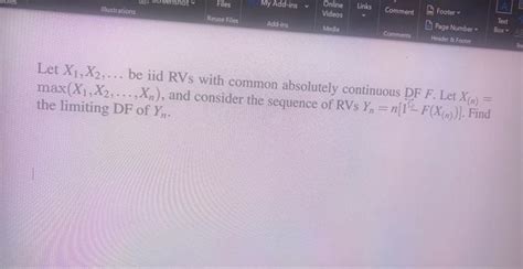 Solved Let X1x2 Be Iid Rvs With Common Absolutely