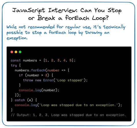 Javascript Interview Can You Stop Or Break A Foreach Loop