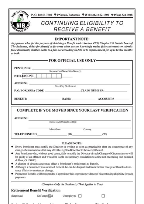 Printable Nib Claim Form Printable Forms Free Online