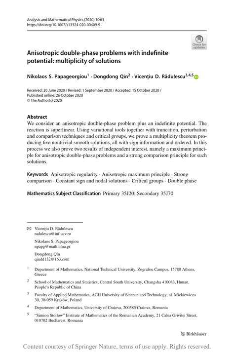 Pdf Anisotropic Double Phase Problems With Indefinite Potential