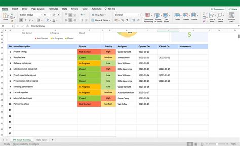 Issue Tracker Excel Template Track Project Management Task Tracker Priority And Status