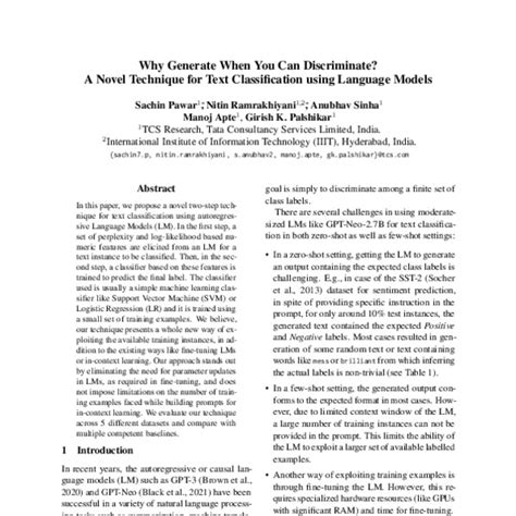 Why Generate When You Can Discriminate A Novel Technique For Text